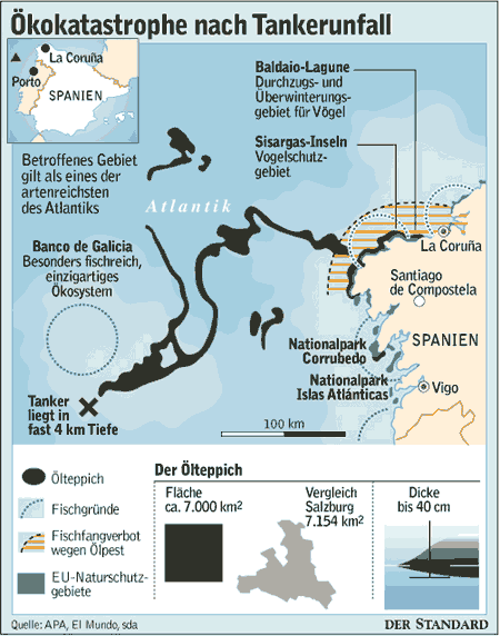 Infografik: Ökokatastrophe nach Tankerunfall - Ökologie - derStandard ...
