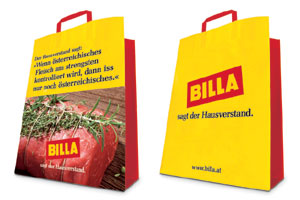 Billa mit neuem Image und Slogan: "Billa, sagt der Hausverstand ...