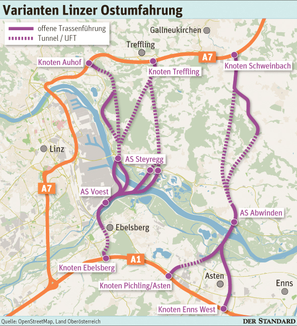 Im Linzer Osten viel Neues: Ärger über Umfahrungspläne - Verkehr ...
