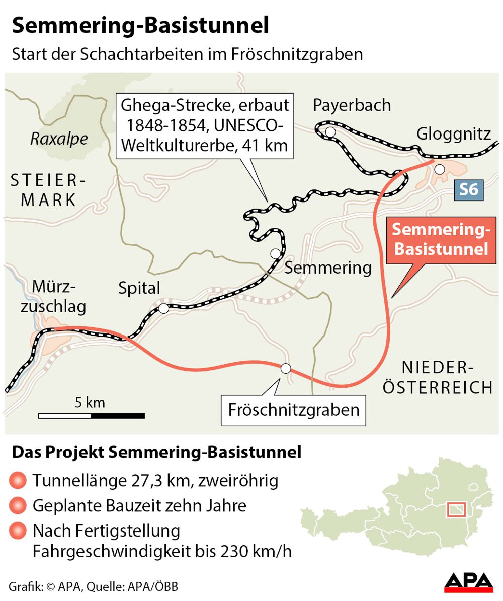 Semmering-Basistunnel: Bau in Steiermark offiziell begonnen - Verkehr - derStandard.at › Panorama
