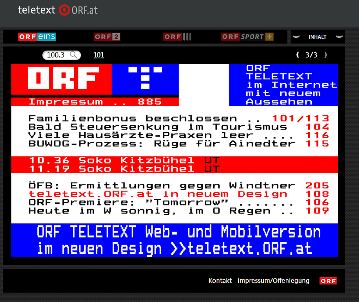 ORF-Teletext online: Näher am Fernseh-Outfit, neue Funktionen - ORF ...