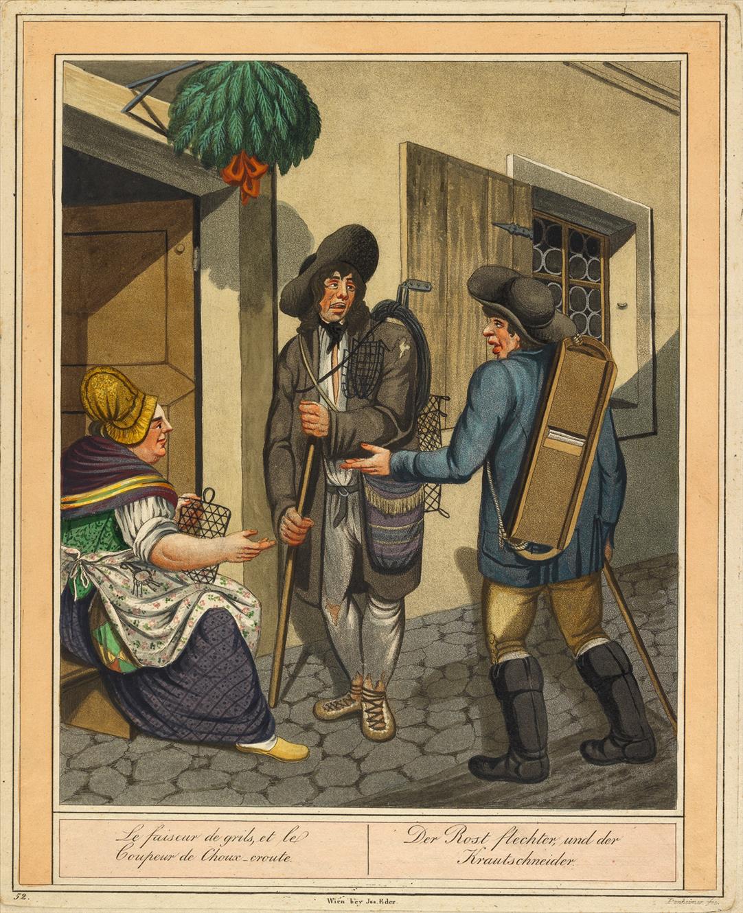 Meist längst ausgestorbene Berufe in Wien in Szenenbilder des Malers und Grafikers Georg Emanuel ...